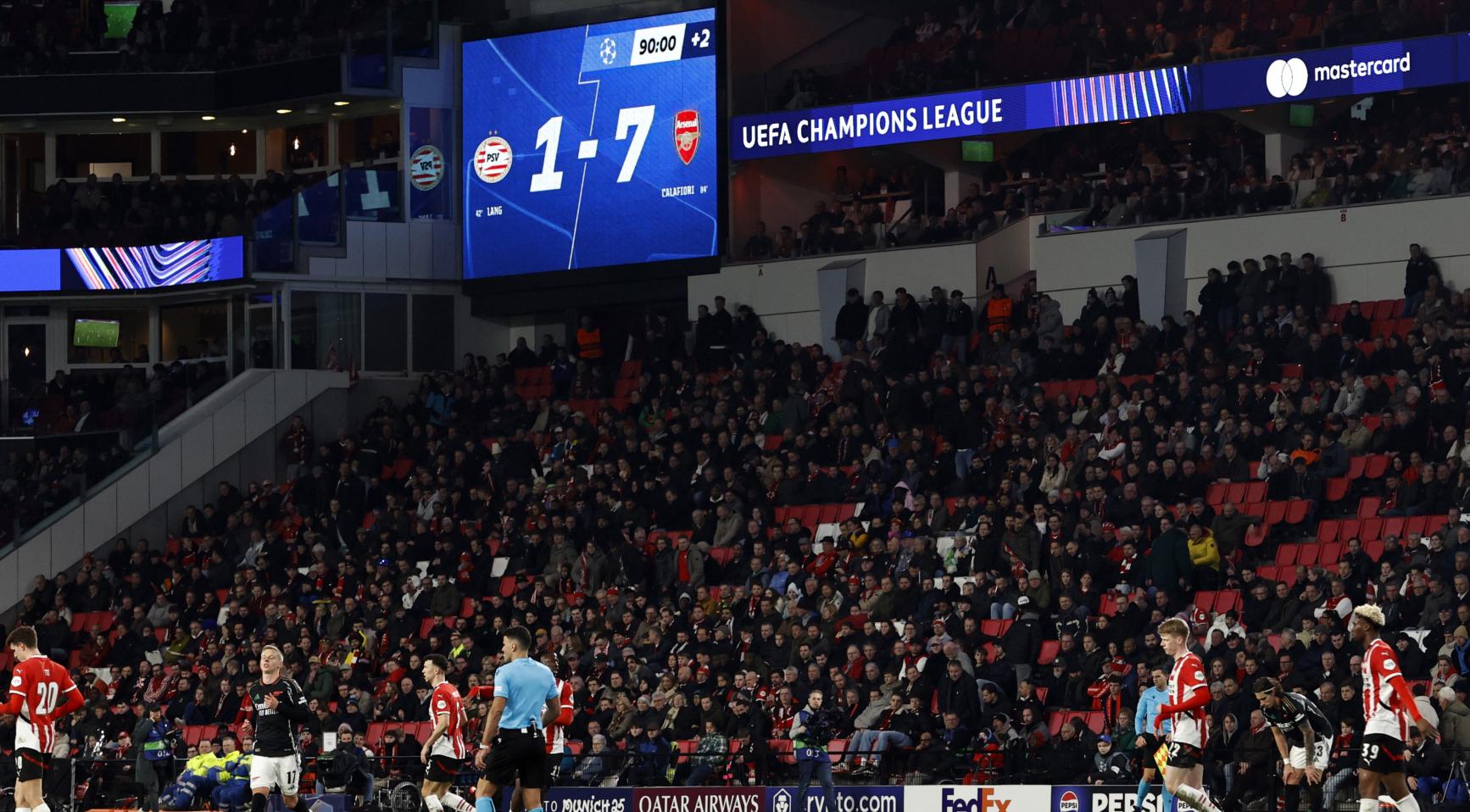 PSV lose 1-7 to Arsenal in biggest loss ever for a Dutch team in the ...