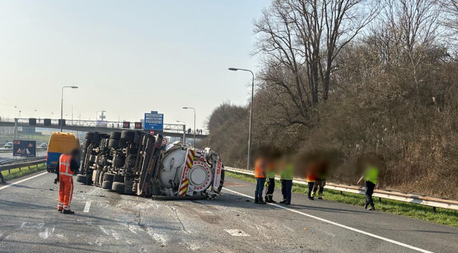 Truck overturns on A12 near Utrecht, causing major traffic delays until ...